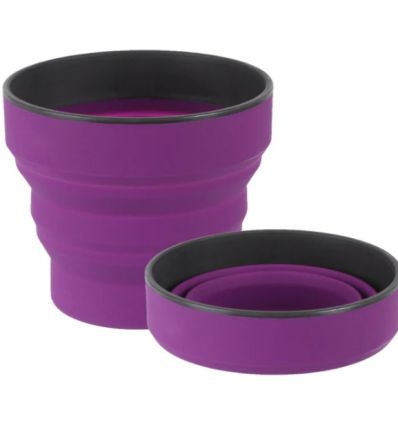 Collapsible cup LIFEVENTURE Silicone Fleximug 350ml (Purple) - Alpinstore